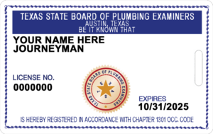 Journeyman Plumber – Texas State Board of Plumbing Examiners